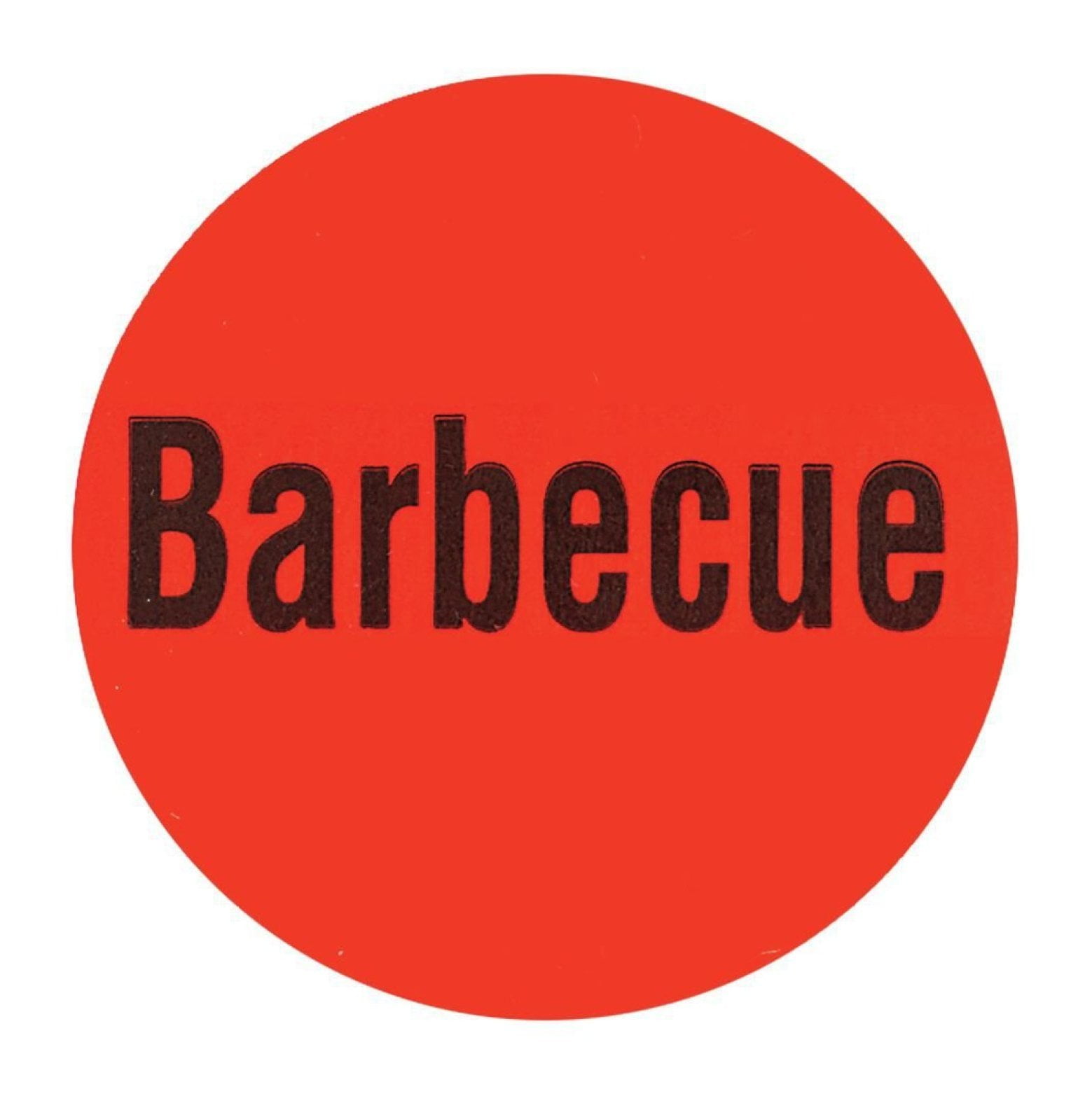 Barbecue Label Red Deli Dot Packaging Labels Black Imprint - 1"Dia 1000 ...