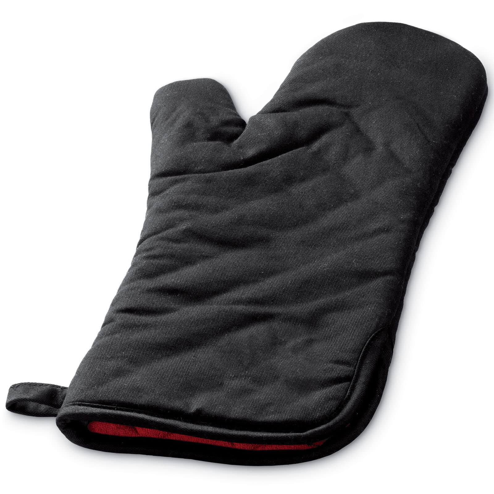 Barbecue Mitt Heat Resistant Gloves, Cotton Black Oven Grilling Mittens ...