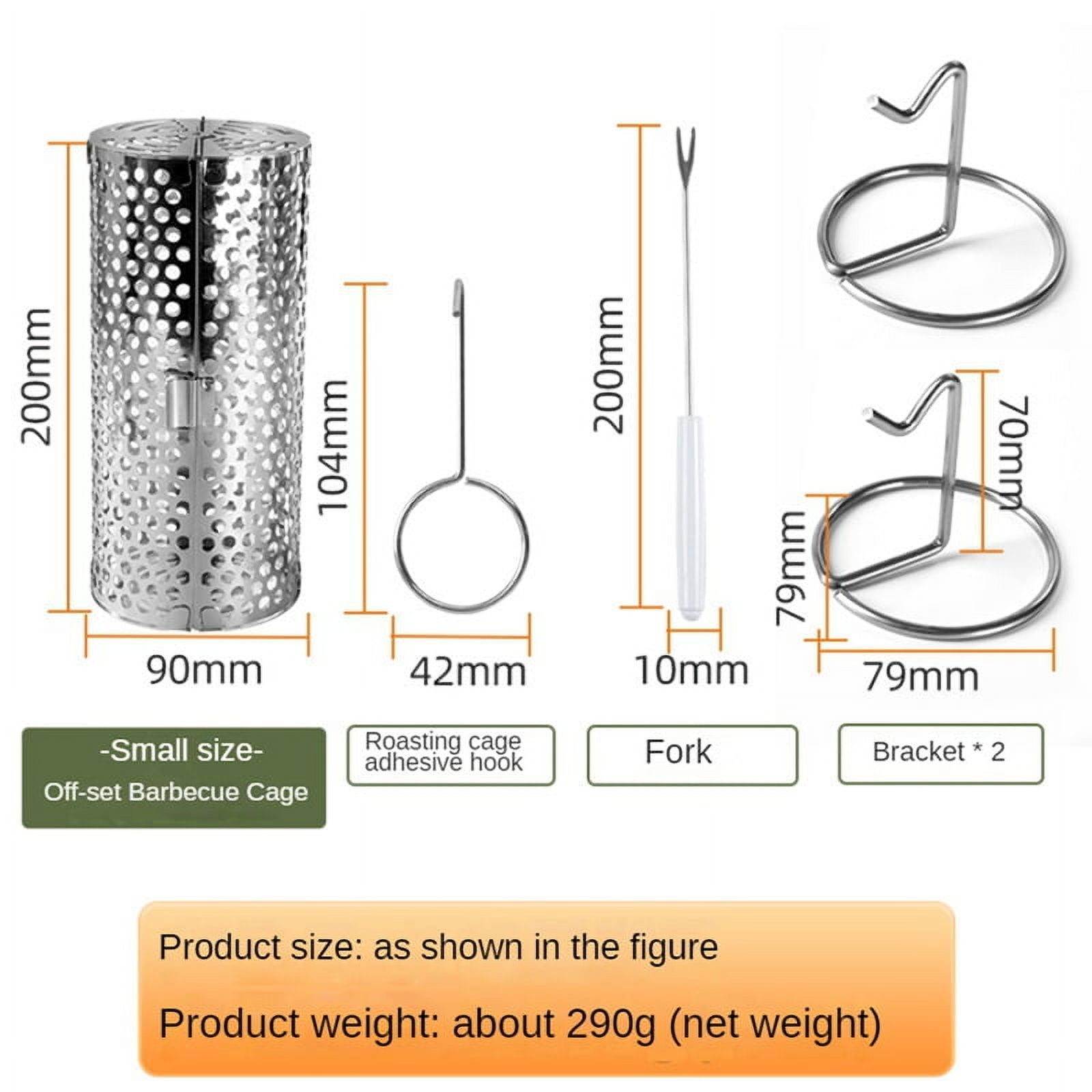 Barbecue Rolling Grill Basket BBQ Net Tube Grill Basket Grid Open BBQ ...