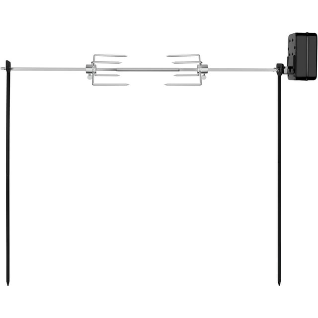Barbecue Rotating Cordless Dual Post Open Fire Spit Rotisserie Grill ...