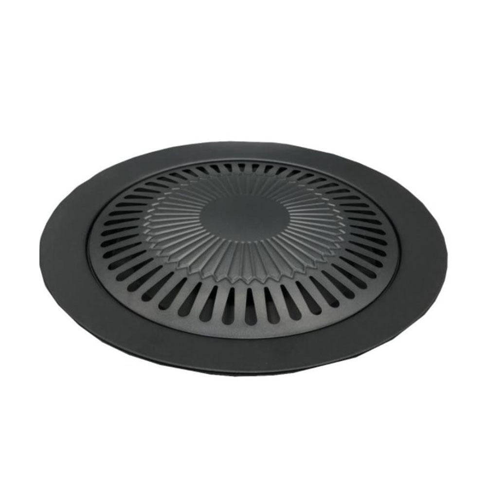 Barbecue Round Plate Korean BBQ Grill No Burnt Fat Picnic Smokeless ...