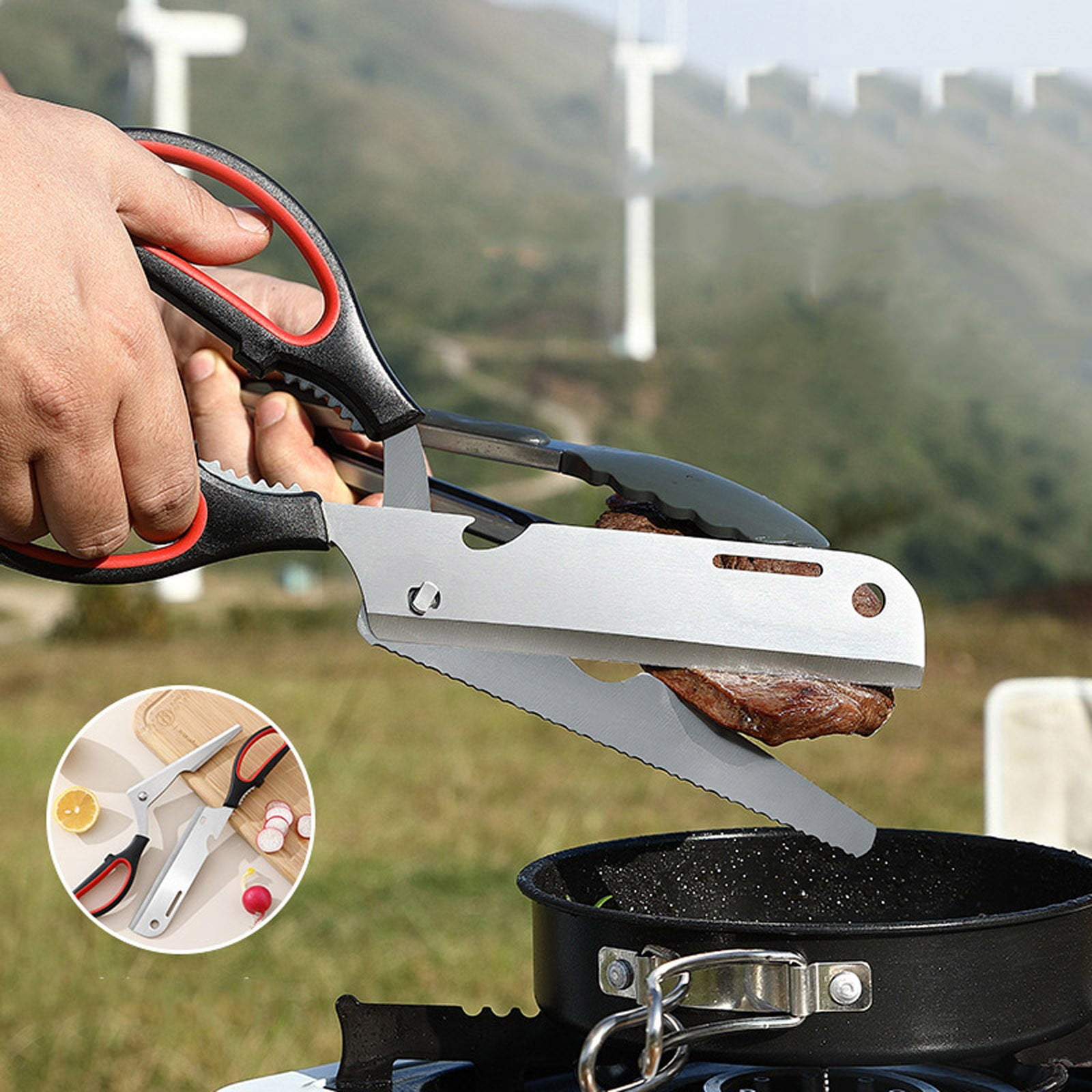 Barbecue Scissors Multi-Functional Detachable Stainless Steel | Outdoor ...