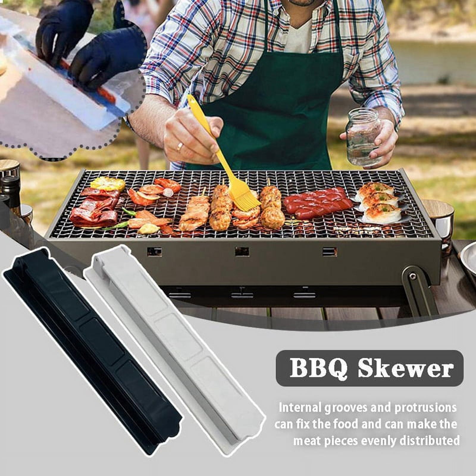 Barbecue Skewer Mold Single Row Kebab Maker BBQ Meat Skewer Machine Plastic BBQ Sk G1830 ...