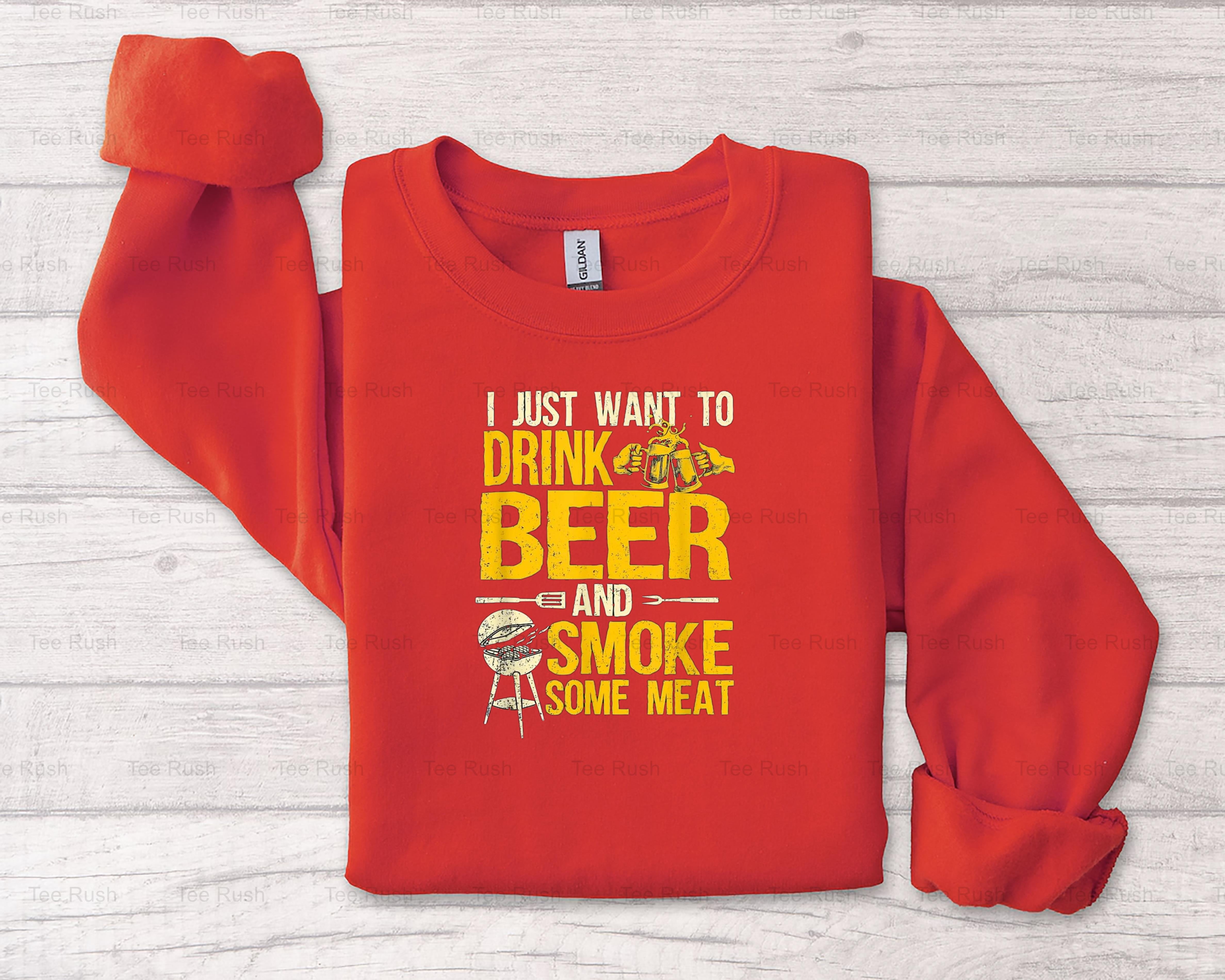 Barbecue Smoking Pitmaster Drink Beer Smoke Meat, BBQ, Grilling, Funny ...