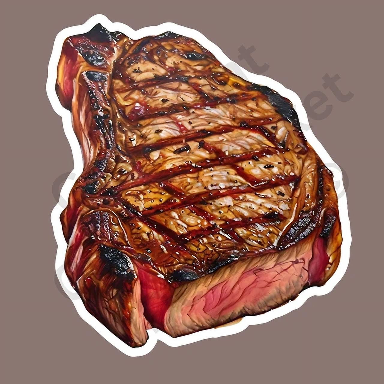 Barbecue Steak Food Sizzling Meat Juicy Delisious Sticker Phone Decal ...