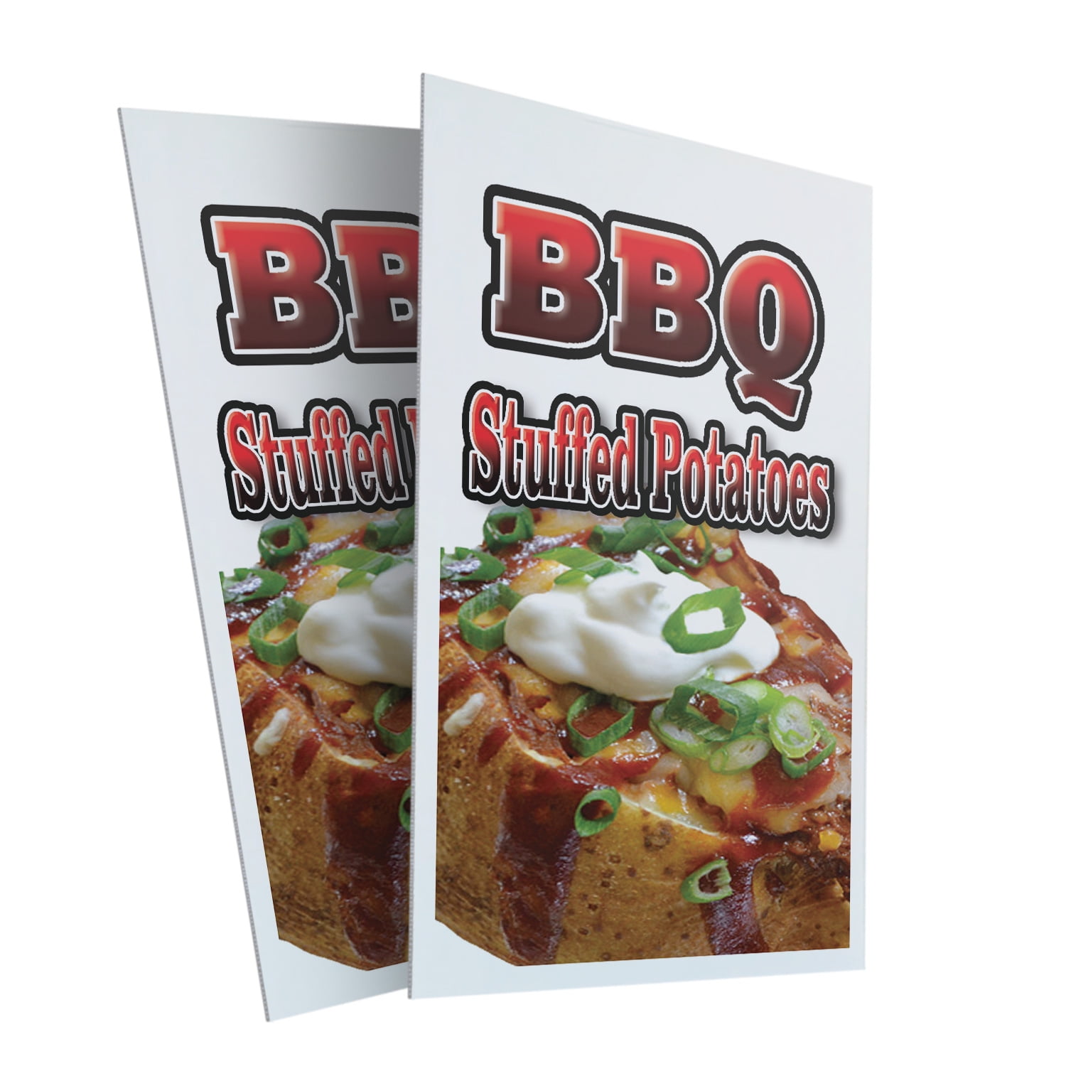 Barbecue Stuffed Potatoes (2-PACK) 24" x 36" Plastic Signs | Sign ...