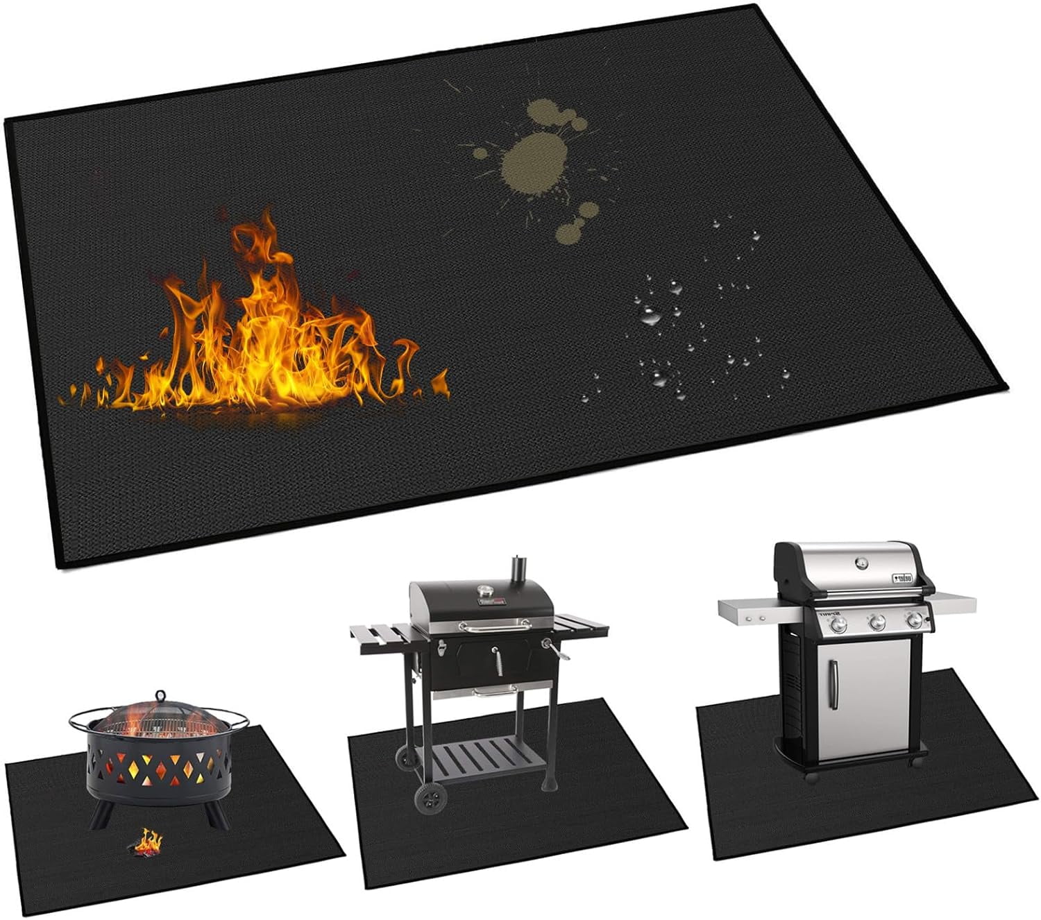 Barbecue mat, high-quality outdoor barbecue mat, protecting the deck ...