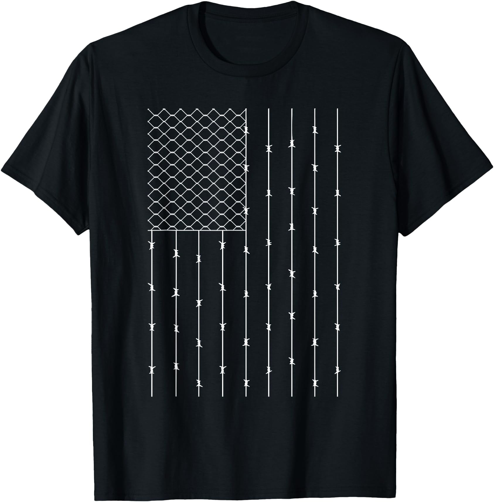 Barbed Wire Flag Shirt, Barbed Wire American Flag Usa Flag T-shirt ...