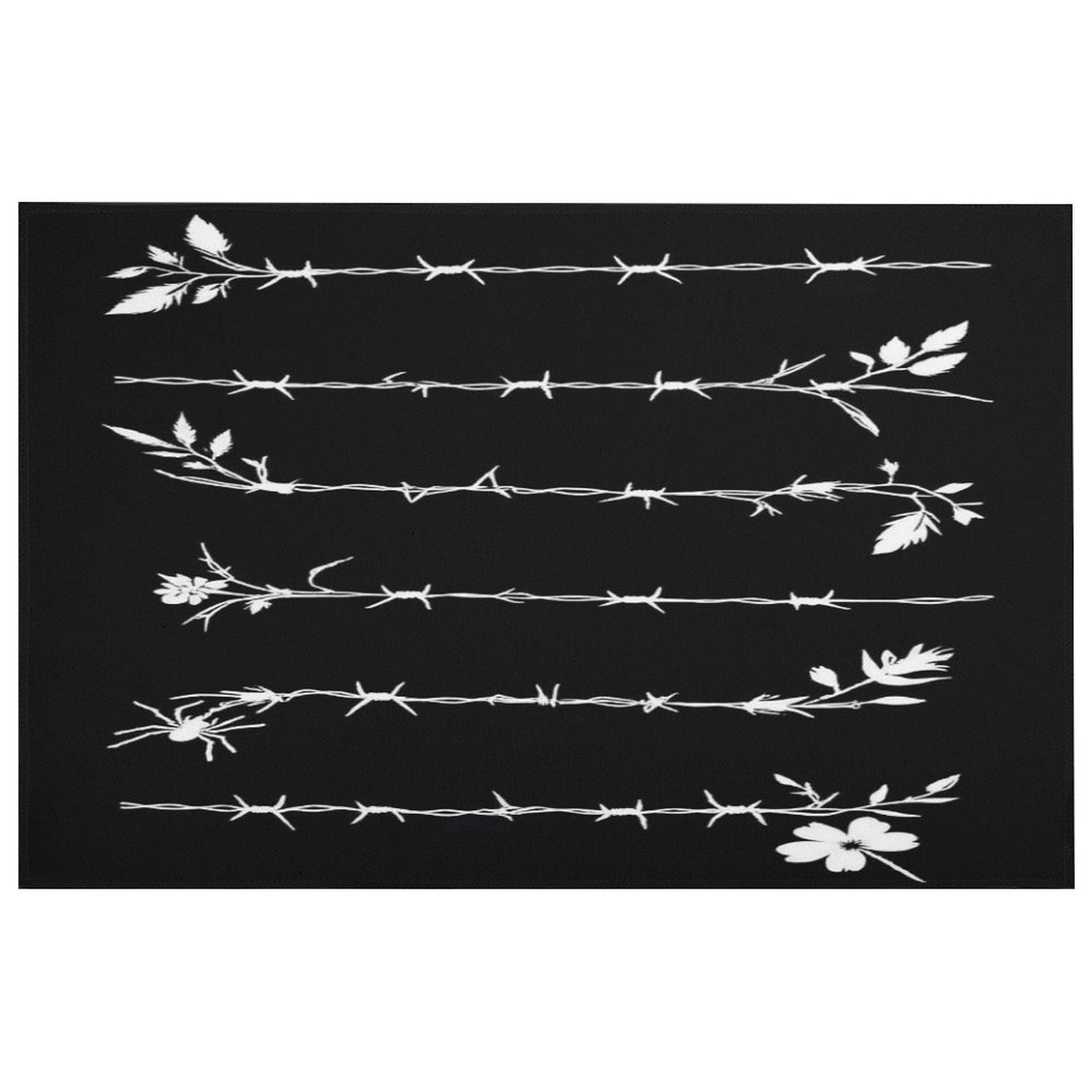 Barbed Wire Floral Border Adult Home Decor Bedroom Living Room Crystal ...