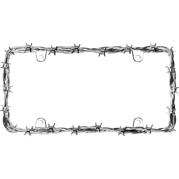 Barbed Wire II Chrome License Plate Frame Metal /w Screw Caps - Walmart.com