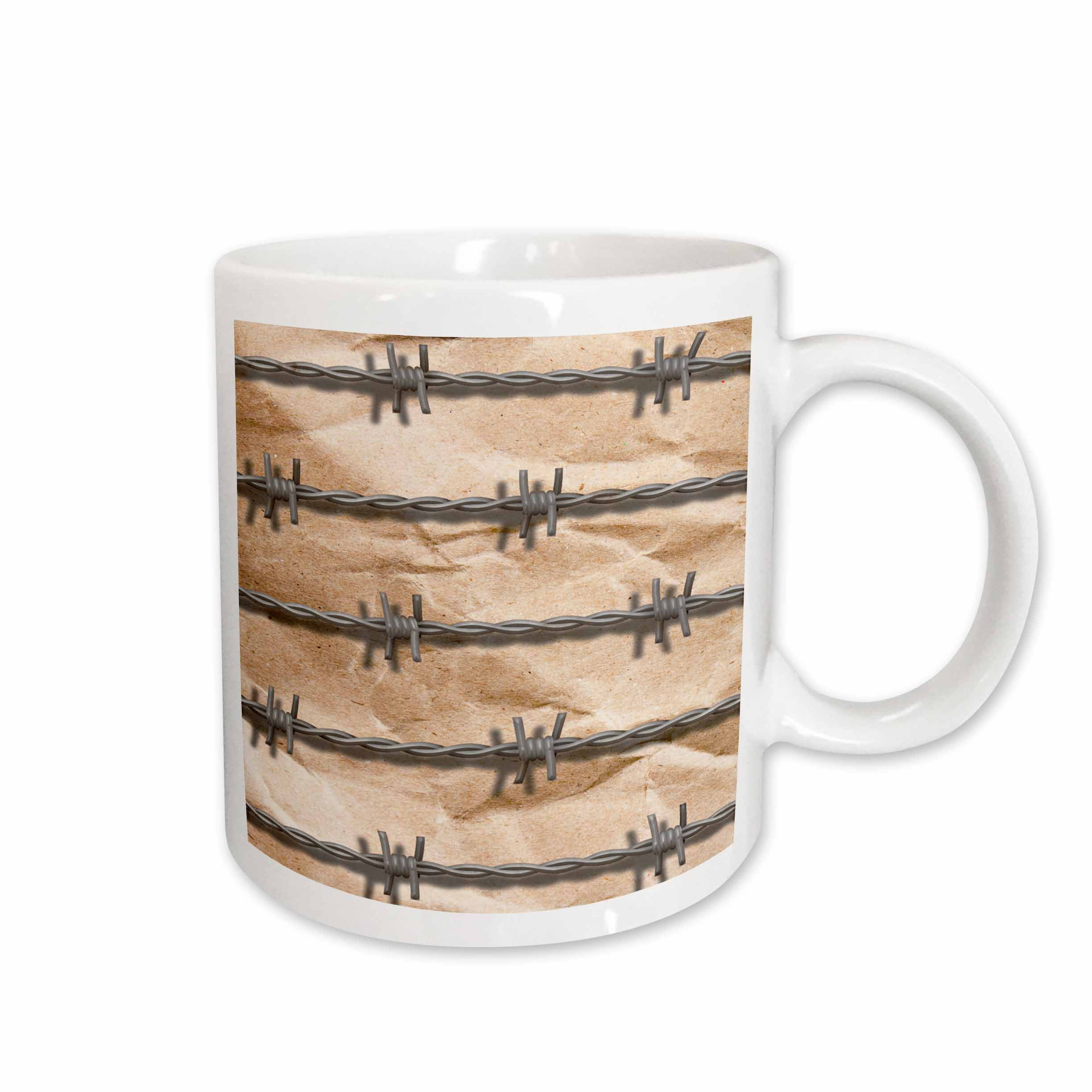 3drose, Barbed Wire on Crumpled Paper Print, 15oz Mug - Walmart.com