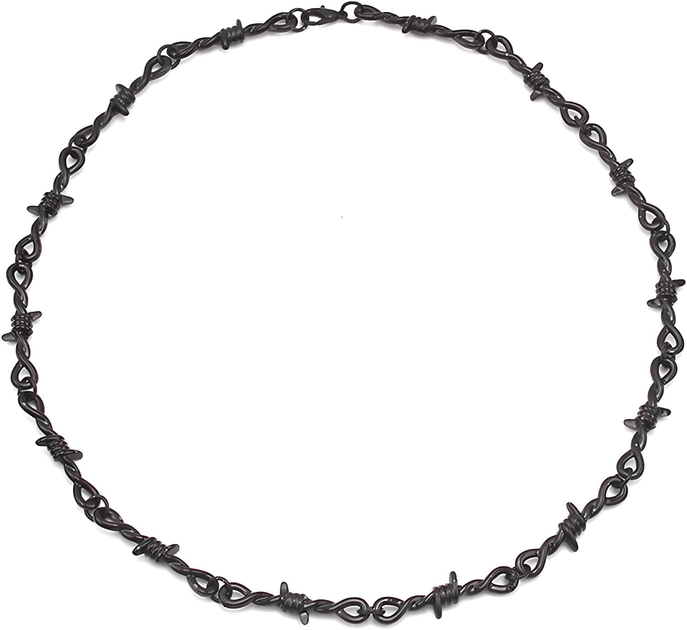 Barbed Wire Thorns Chunky Brambles Chain Necklace for Men Women Punk ...