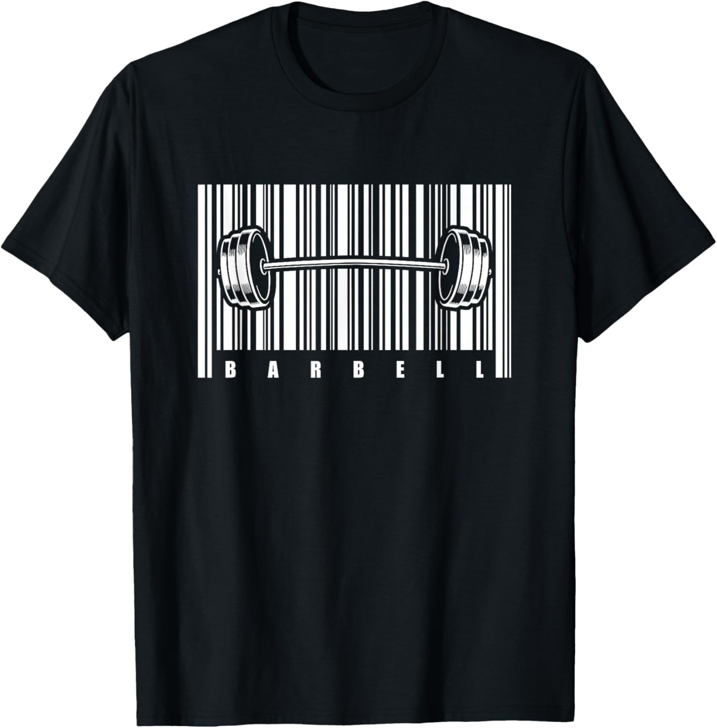Barbell Barcode Gear Weight Training Fitness Gym - Barbells T-Shirt ...