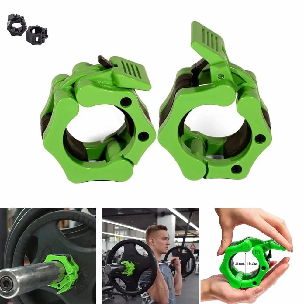 Quick Release Green Dumbbell Clips, SIISLL Standard Barbell Clamps and ...