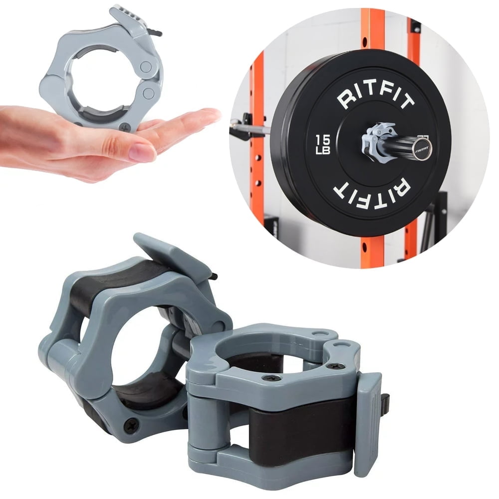 Barbell Clamps Olympic Spinlock Collars Dumbbell Clips Weight Lifting ...
