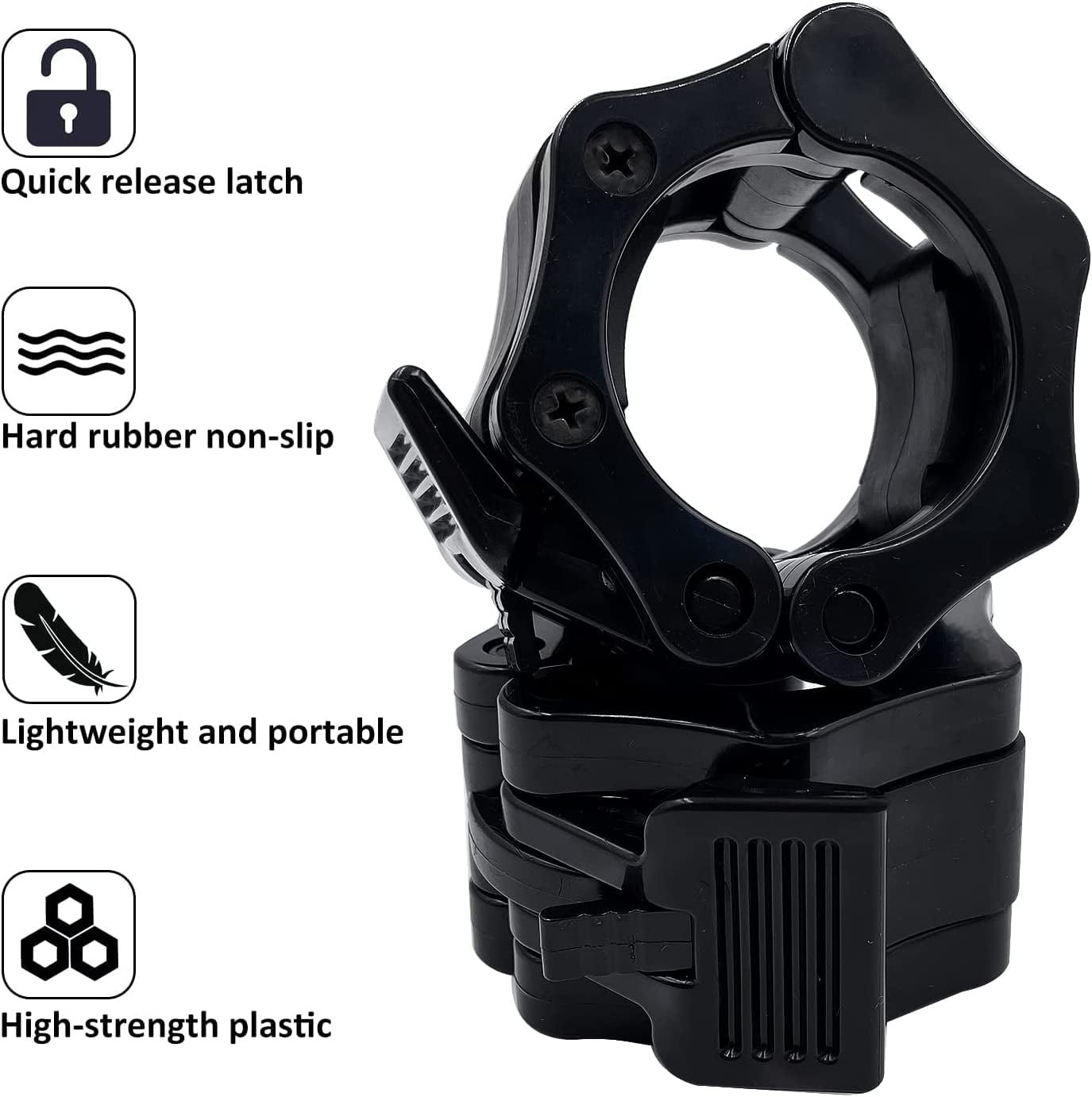 Barbell Clips, Quick Release 1 inch & 2 inch Barbell Clamps for ...