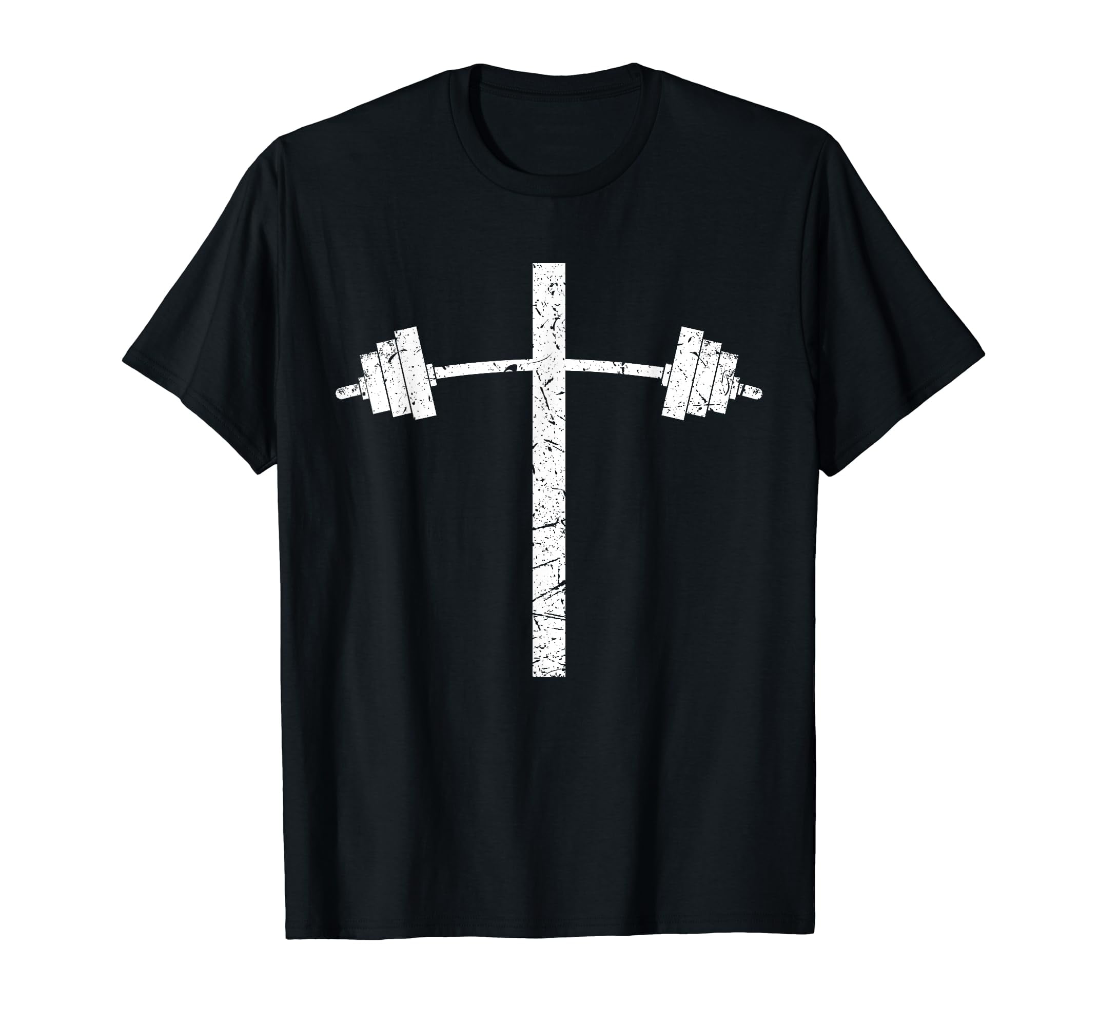 Barbell Dumbbell Cross Christian Jesus Gym Workout Lifting T-Shirt ...
