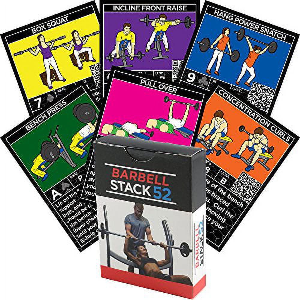 Stack 52 Barbell Exercise Cards - Weight Lifting Card Game - Walmart.com