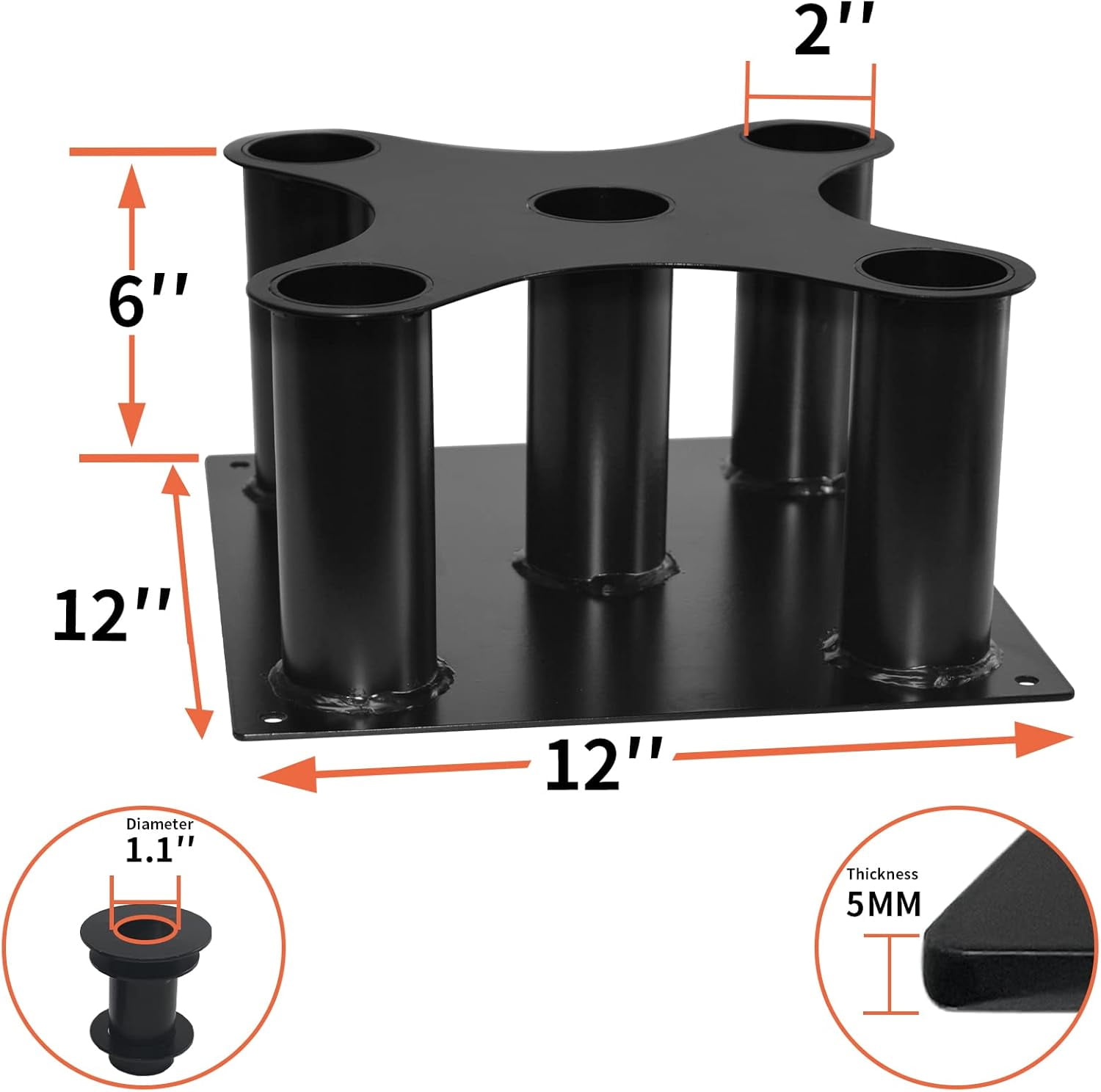 Barbell Holder Floor Stand Barbell Storage Rack Fit for 1" and 2 ...