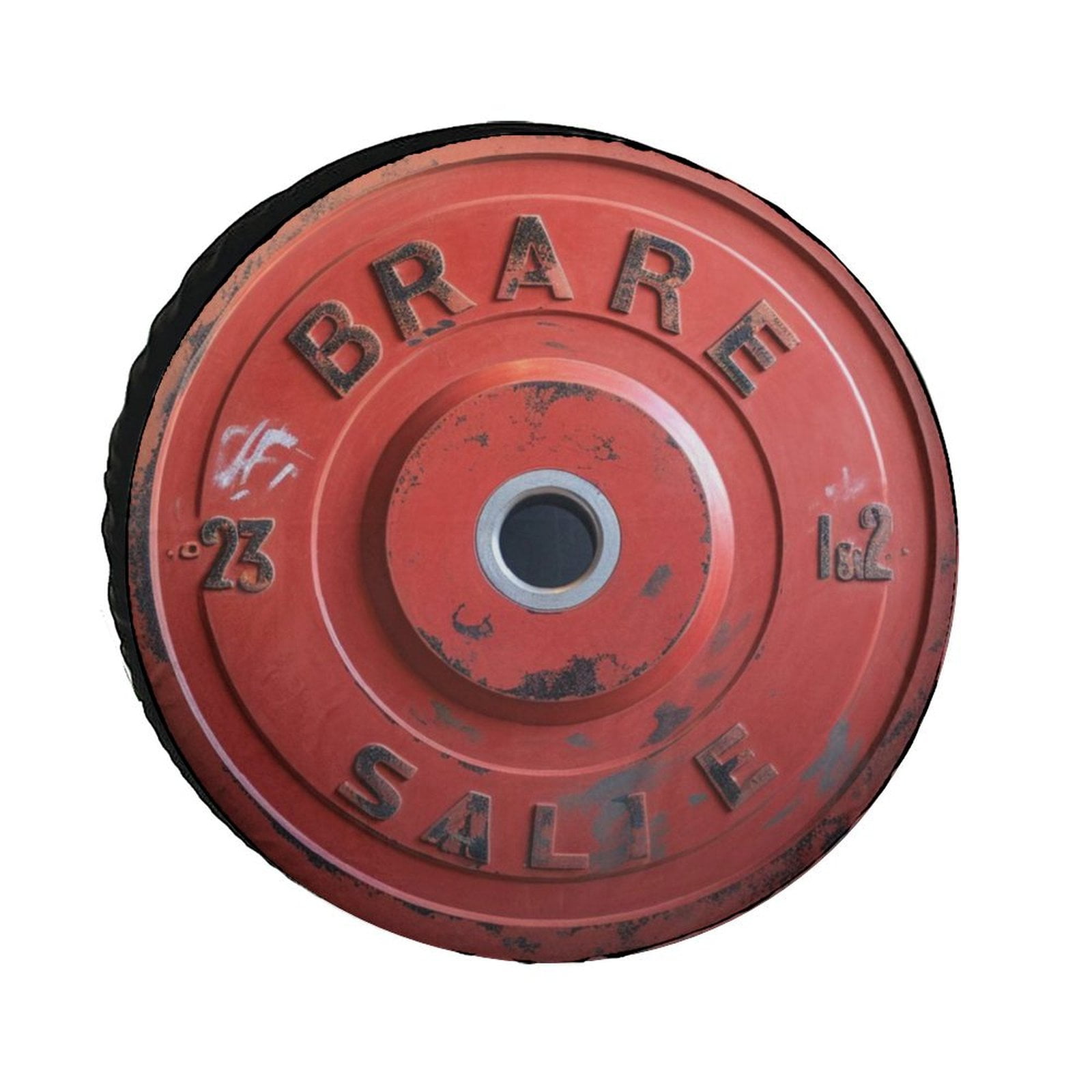 Barbell Plate Pattern Camping Spare Tire Cover Strength Training Plates ...
