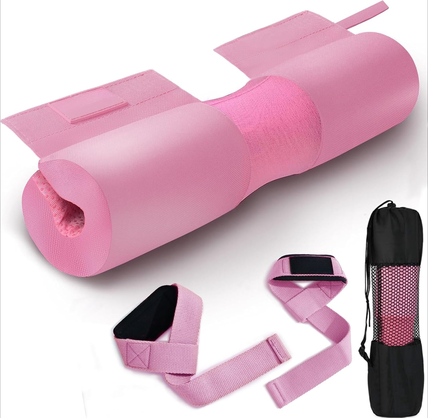 Barbell Squat Pad Set- Nylon Padding AntiSlip- Thick Foam Barbell Pad ...