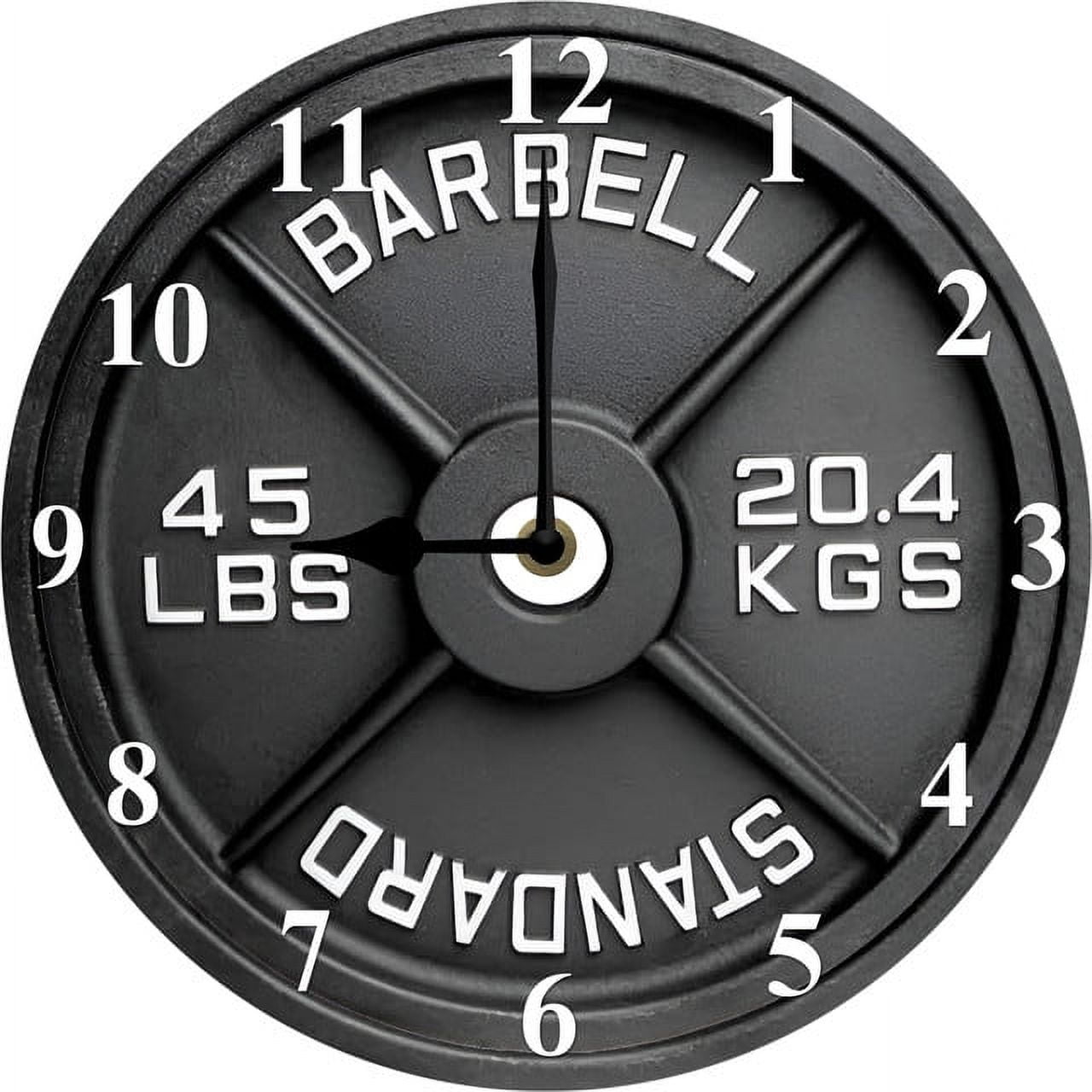 Barbell Wall Clock Gym Wooden Wall Clocks Barbell Weight Plate Fitness ...