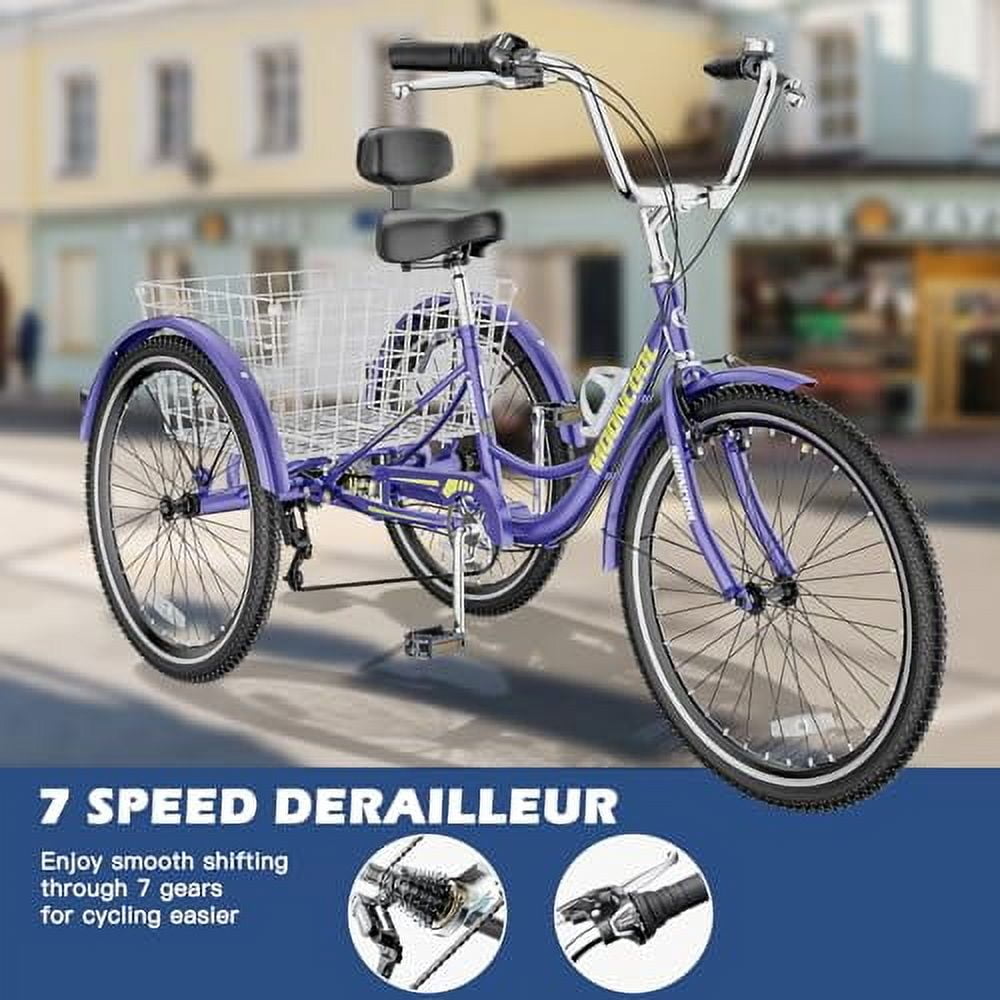 Barbella Adult Tricycles, 7 Speed Adult Trikes 20/24/26 inch 3 Wheel ...
