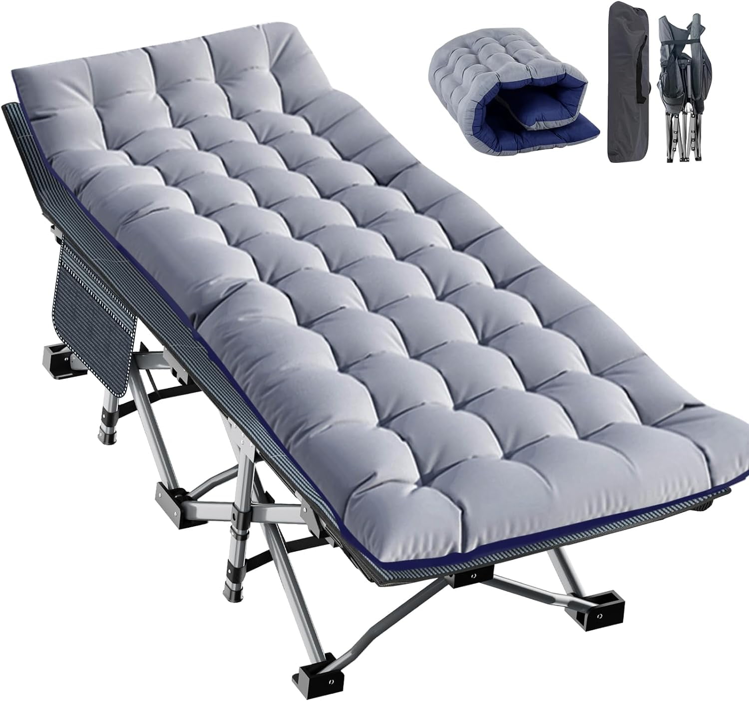 Barbella Folding Camping Cot, Folding Cot Camping Cots for Adults, Portable Sleeping Cot with ...