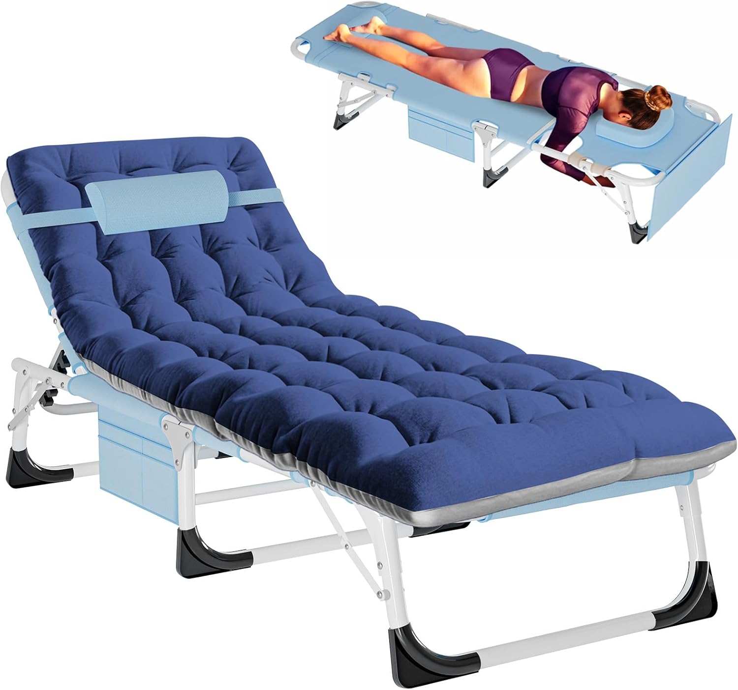 Barbella Heavy Duty Tanning Chair Lounge Chair, Folding Beach Lounger ...