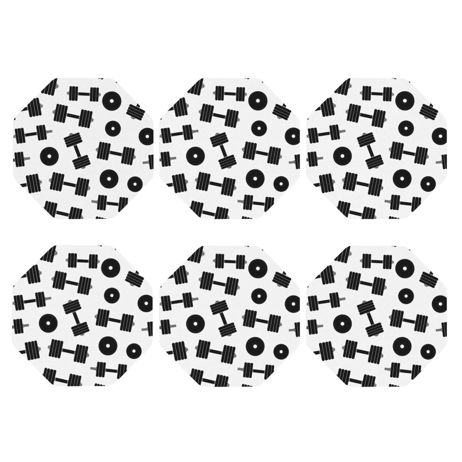 Barbells Dumbbell Fitness Equipment Set of 6 Faux Leather 4 Inch ...