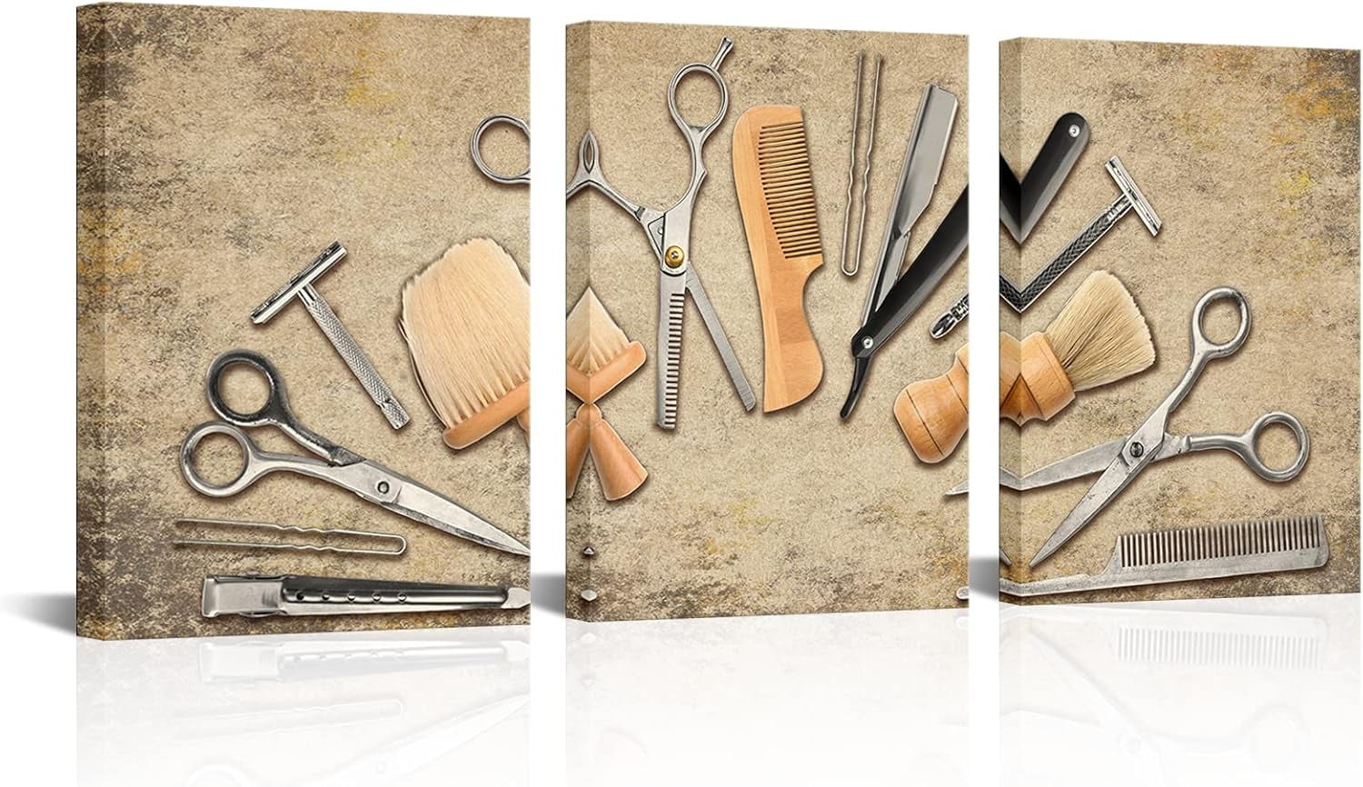 Barber Canvas Wall Art Hair Salon Artwork Painting Prints Vintage ...