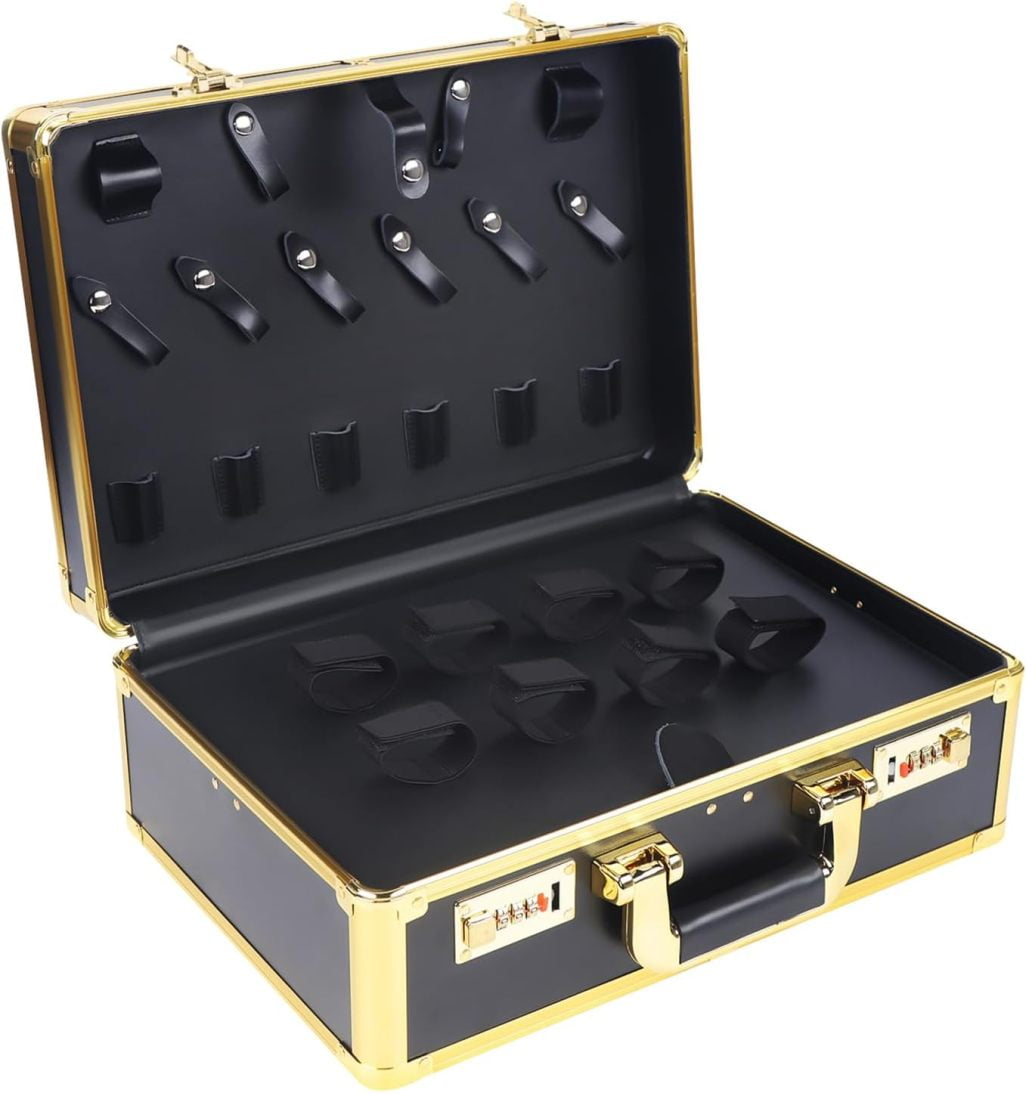 Barber Case Organizer Hair Kit Tool Box Aluminum Organizer with ...