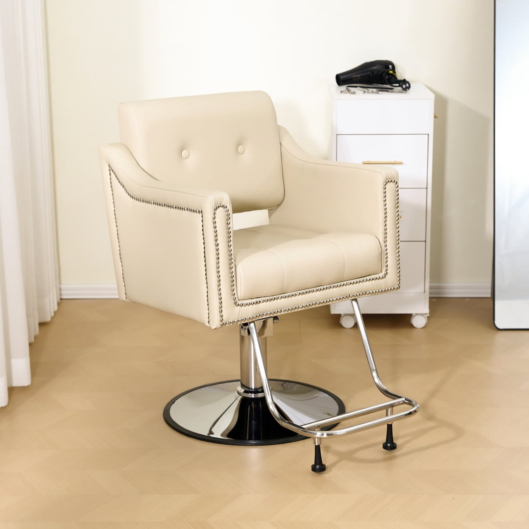 Barber Chair, 360° Swivel Faux Leather Swivel Salon Barber Chair ...