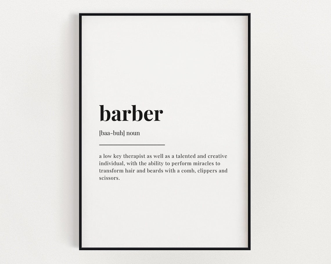 Barber Definition Meaning, Wall Art, Barber, Print Home Decor #3452 ...