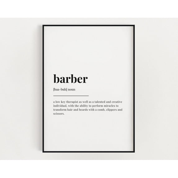 Barber Definition Meaning, Wall Art, Barber, Print Home Decor #3452 ...