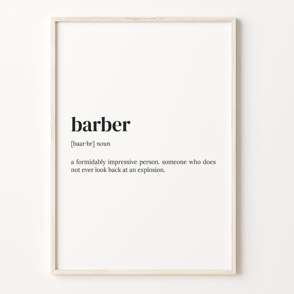 Barber Definition Print, Quote Wall Art Poster Unframed Paper Print ...