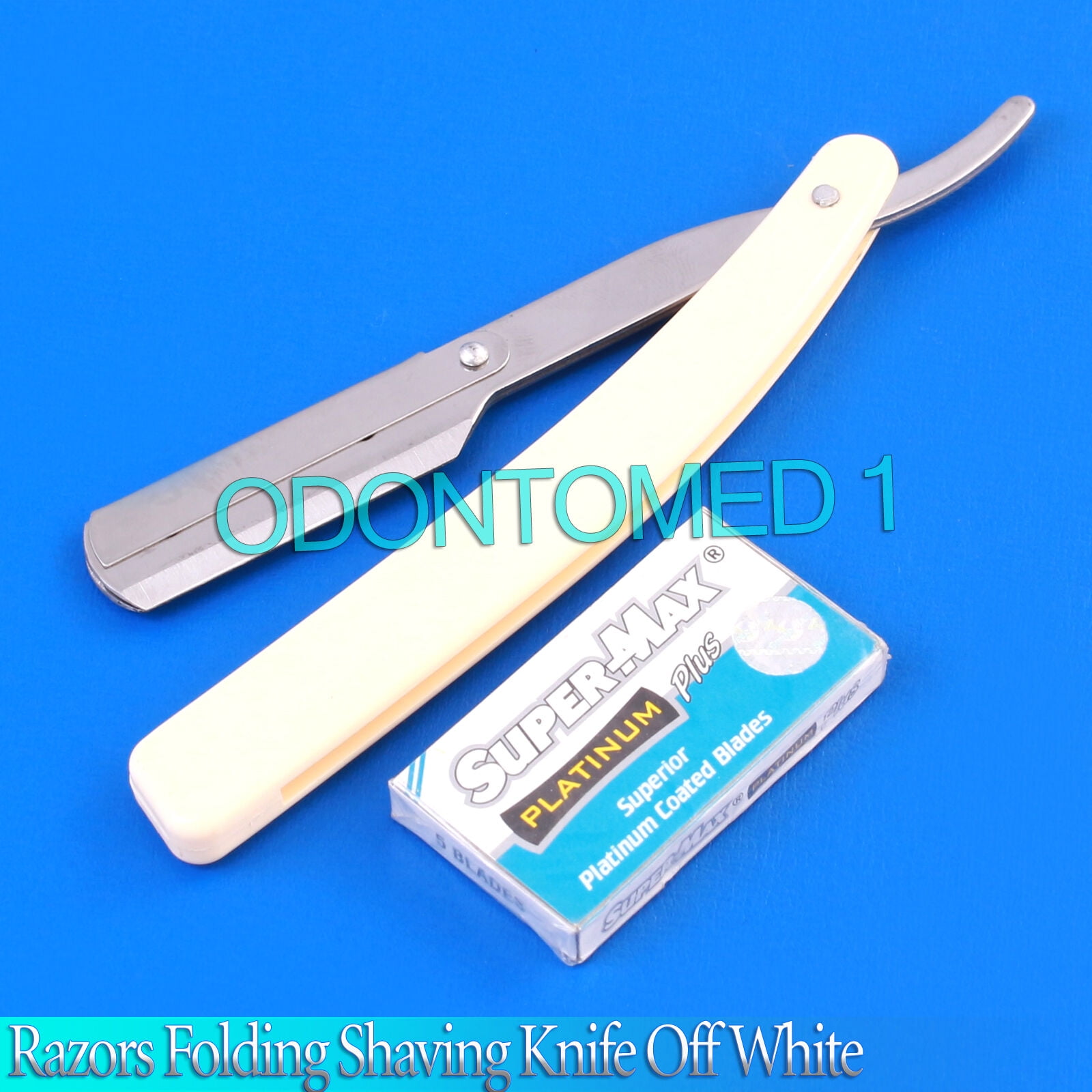 Barber Edge Steel Razors Folding Shaving Knife With 5 Blades Off White ...