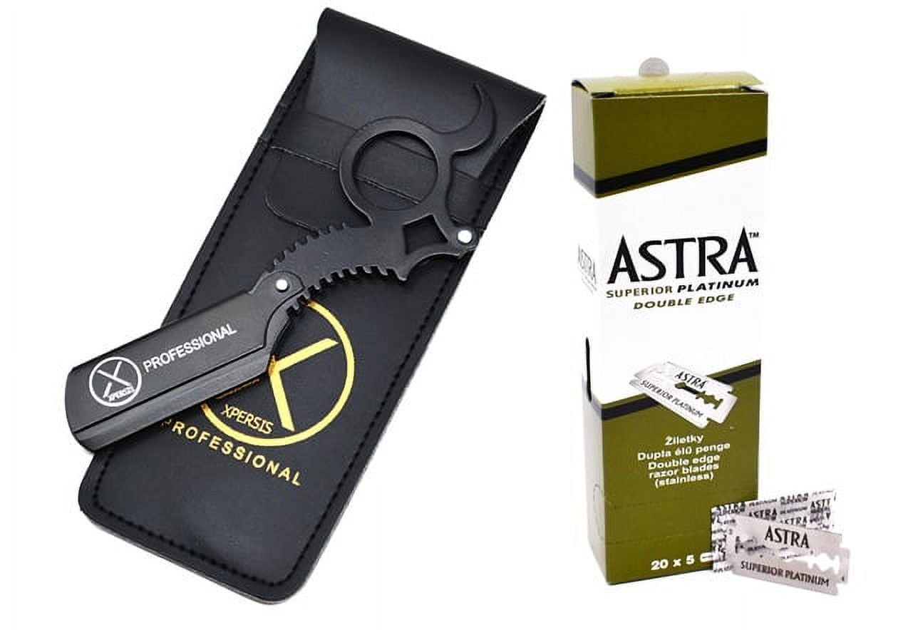 Barber Full Blade Straight Razor Black German made stainless steel+100 ...