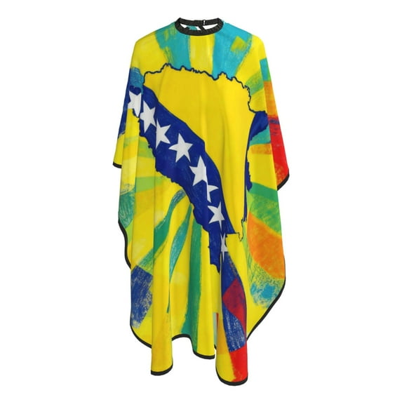 Barber Hair Cutting Cape Art Bosnian Map Flag Professional Salon ...
