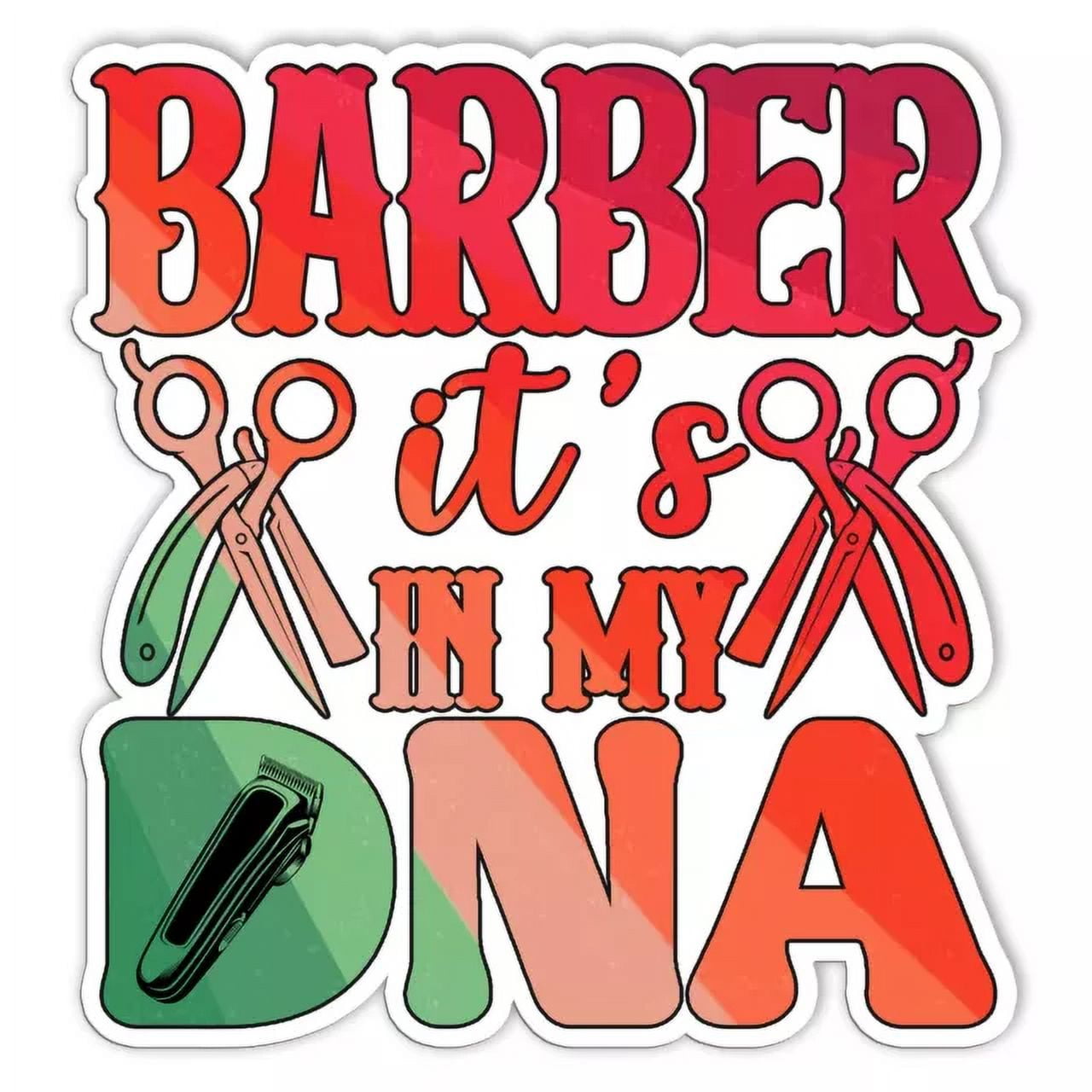 Barber Is My Dna Sticker Colorful Salon Hairstylist Stickers Phone ...