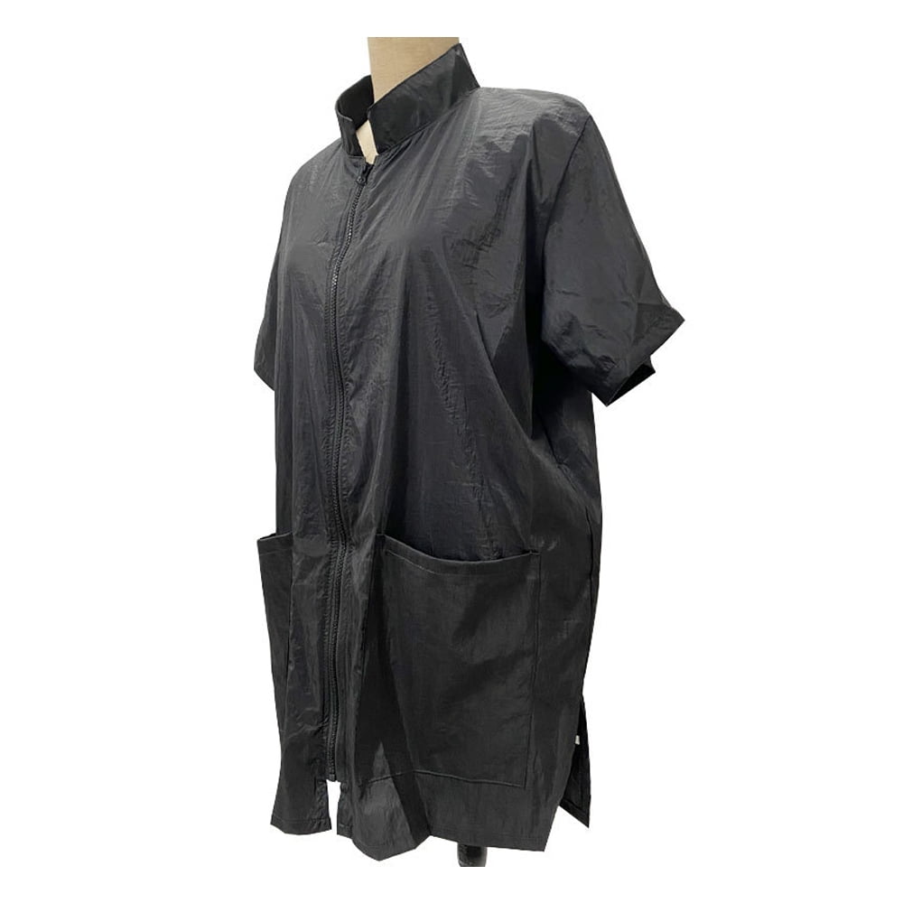 Barber Jacket for Men, Hair Stylist Grooming Smock Vest Shirt, Black ...