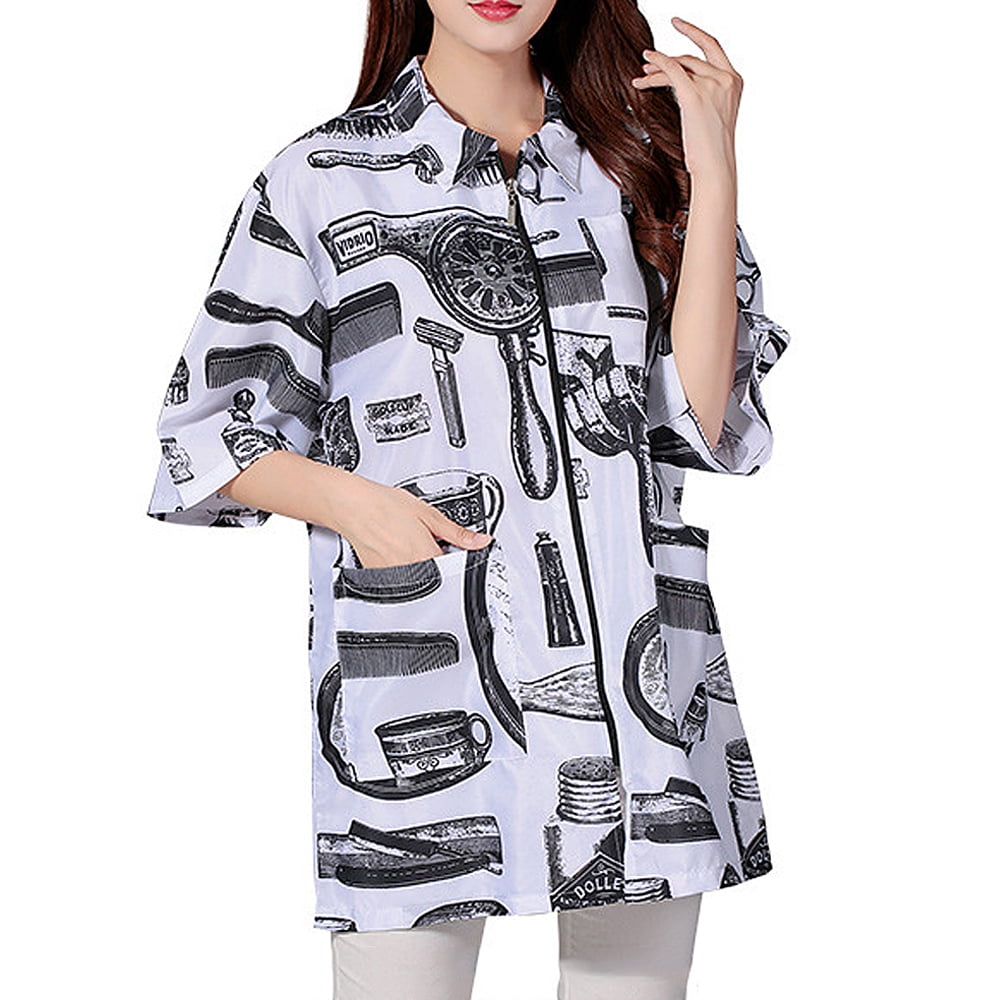 Barber Jacket for Men, Hair Stylist Grooming Smock Vest Shirt, Vintage ...