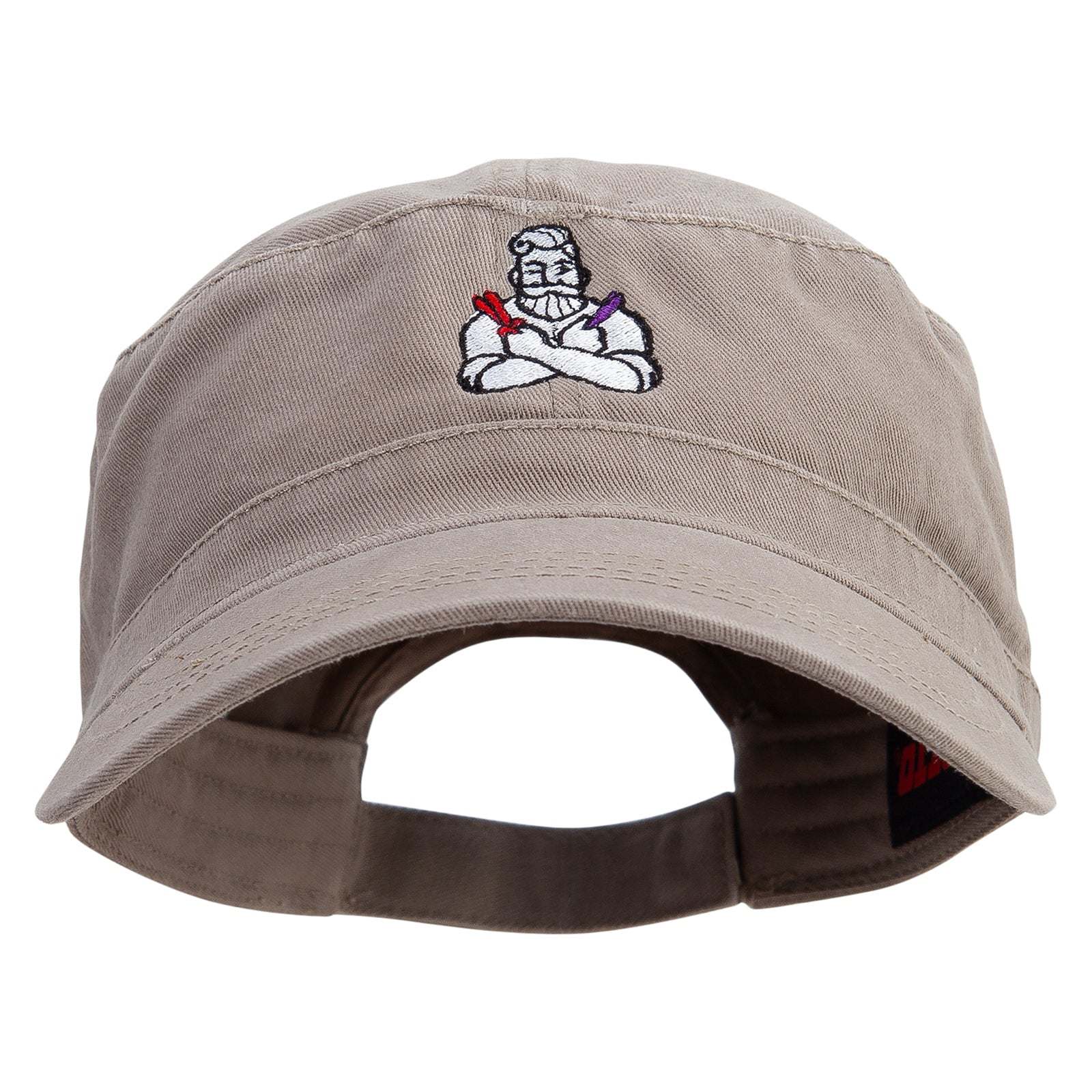 Barber Man Embroidered Garment Washed Adjustable Army Cap - Dk Khaki ...
