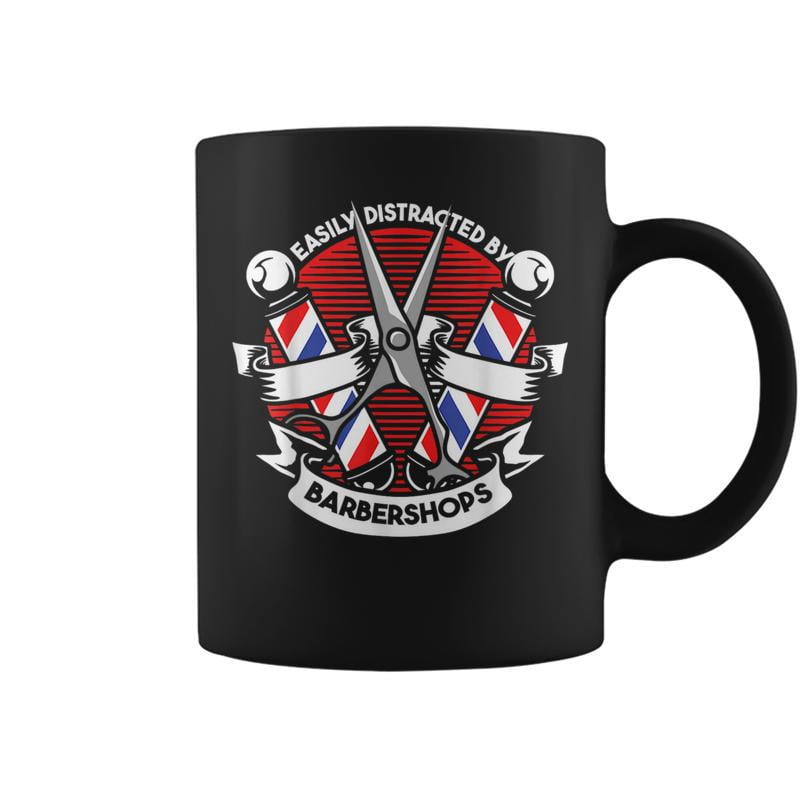 Barber Pole Hairstyle Beard Haircut Coiffeur Barbershop Coffee Mugs ...