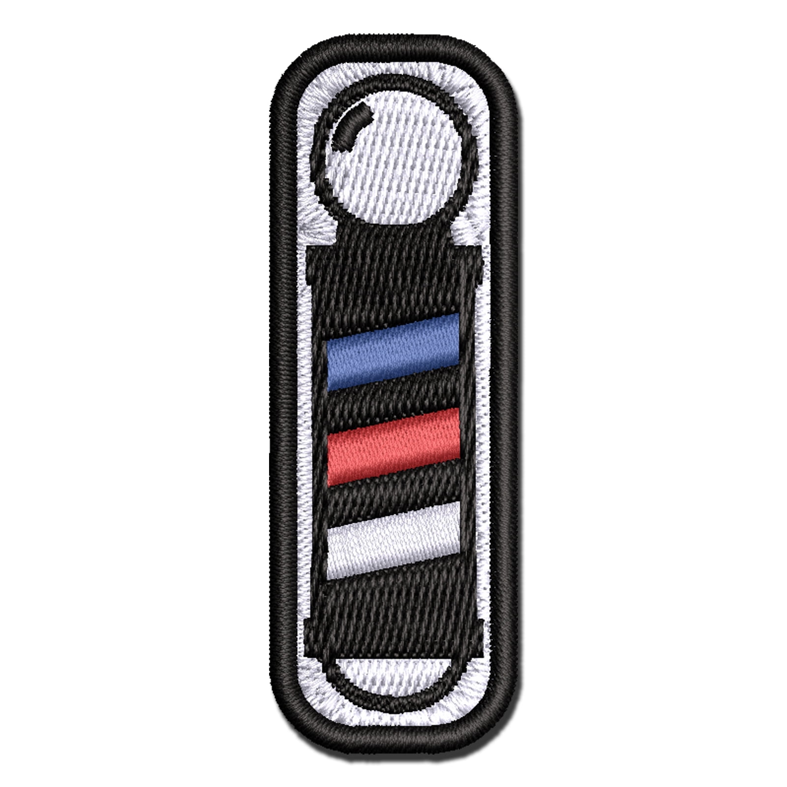 Barber Pole Icon Applique Multi-Color Embroidered Hook & Loop Patch - 2 ...