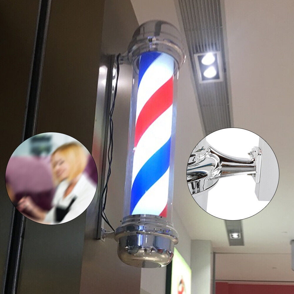 Barber Pole LED Glowing Globe Light Hair Salon Barber Shop Open Sign ...