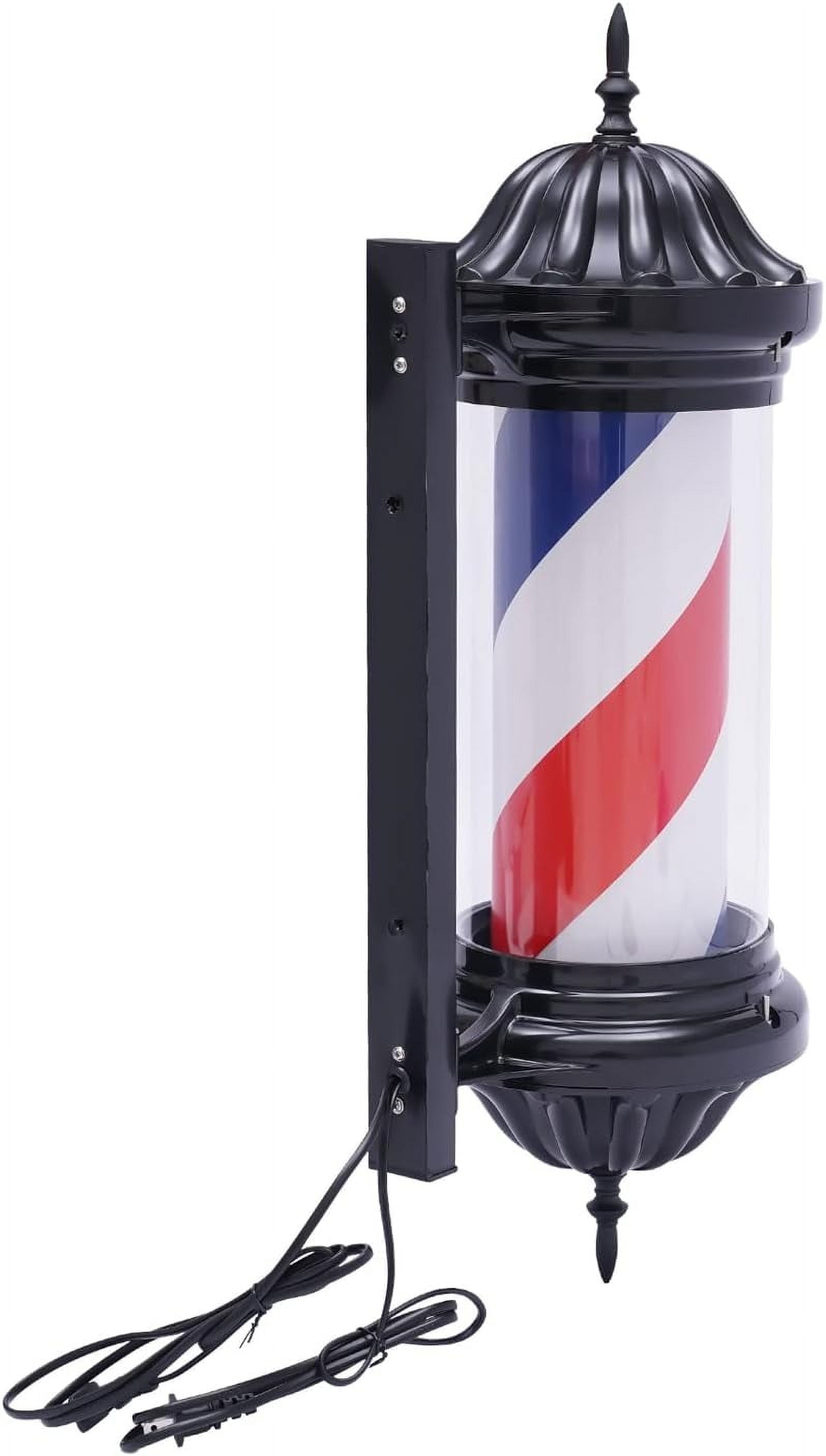Barber Pole LED Light, 28inch Red White Blue Traditional Barber Pole ...