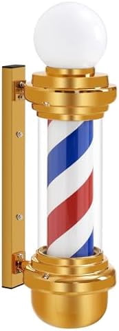 Barber Pole with LED Light for Hairdressing,Salon Spa Stripes Rotating ...