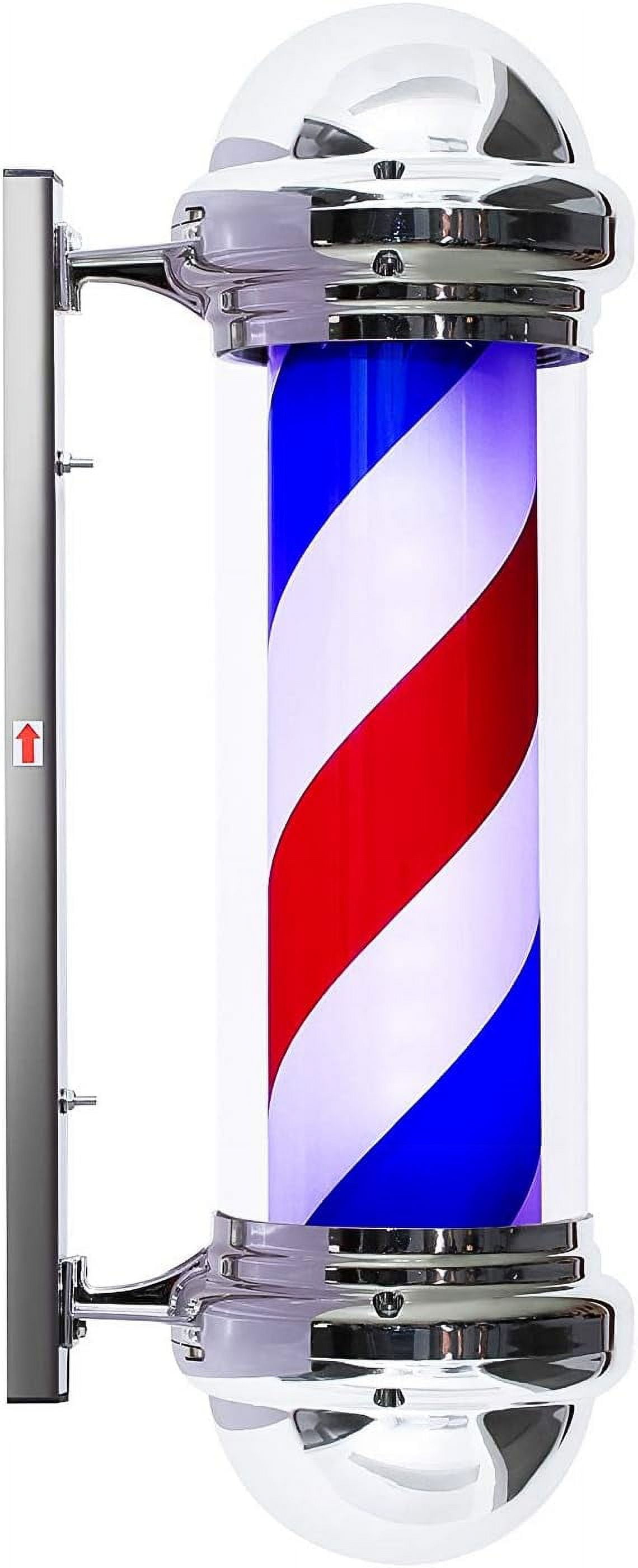 Barber Pole Rotating LED Strips Metal Hair Salon Sign L016 (Red&Blue ...