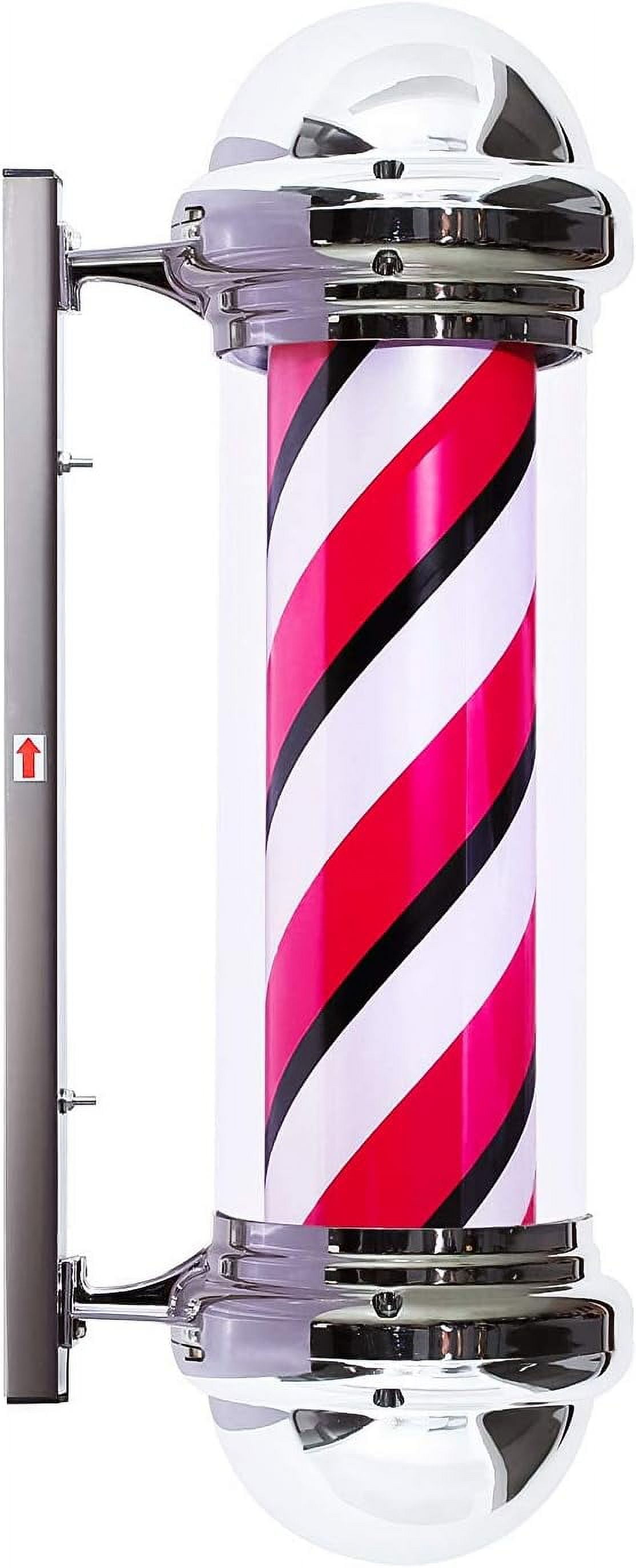 Barber Pole Rotating LED Strips Metal Hair Salon Sign L016 ( White ...